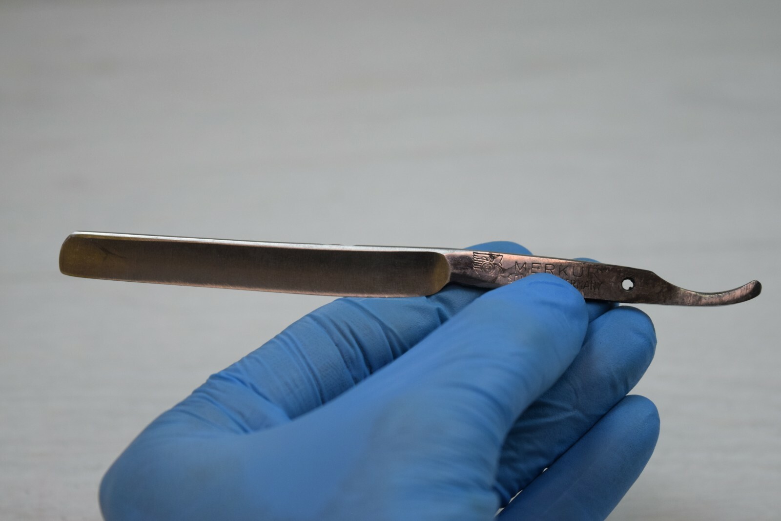 2 Antique Military MERKUR & EDV NEISTROM Straight Razor Solingen German ...