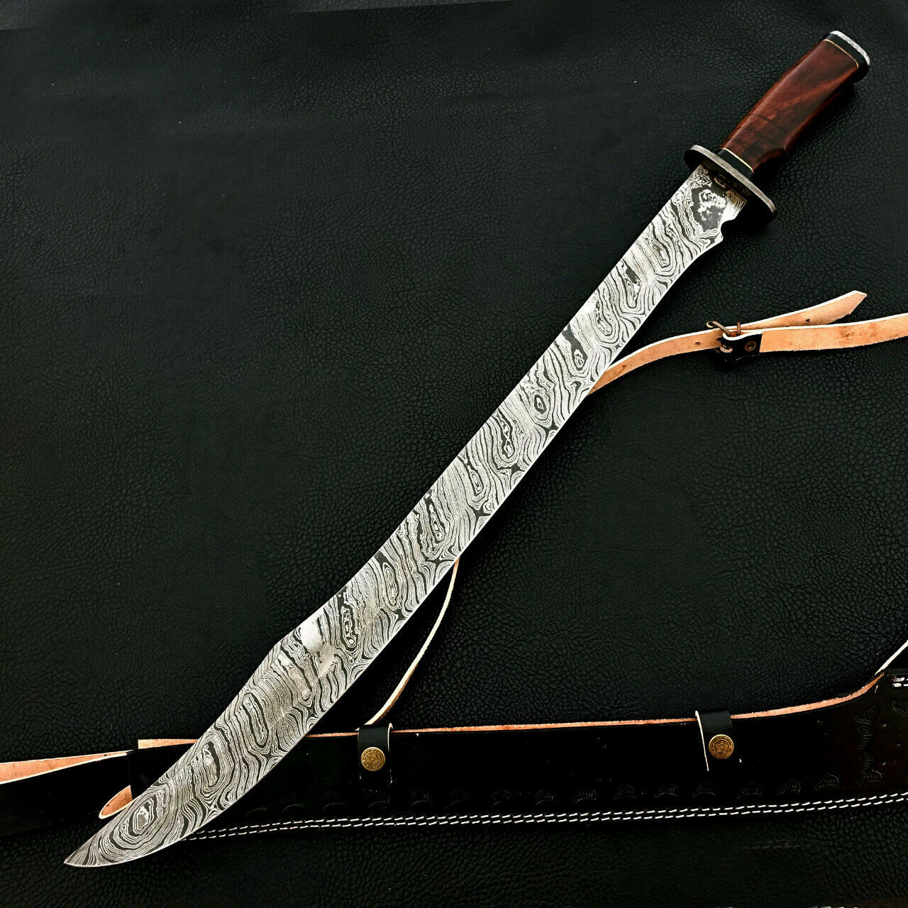 Custom Handmade Damascus Sword 30"Damascus Steel Hunting Sword Viking ...