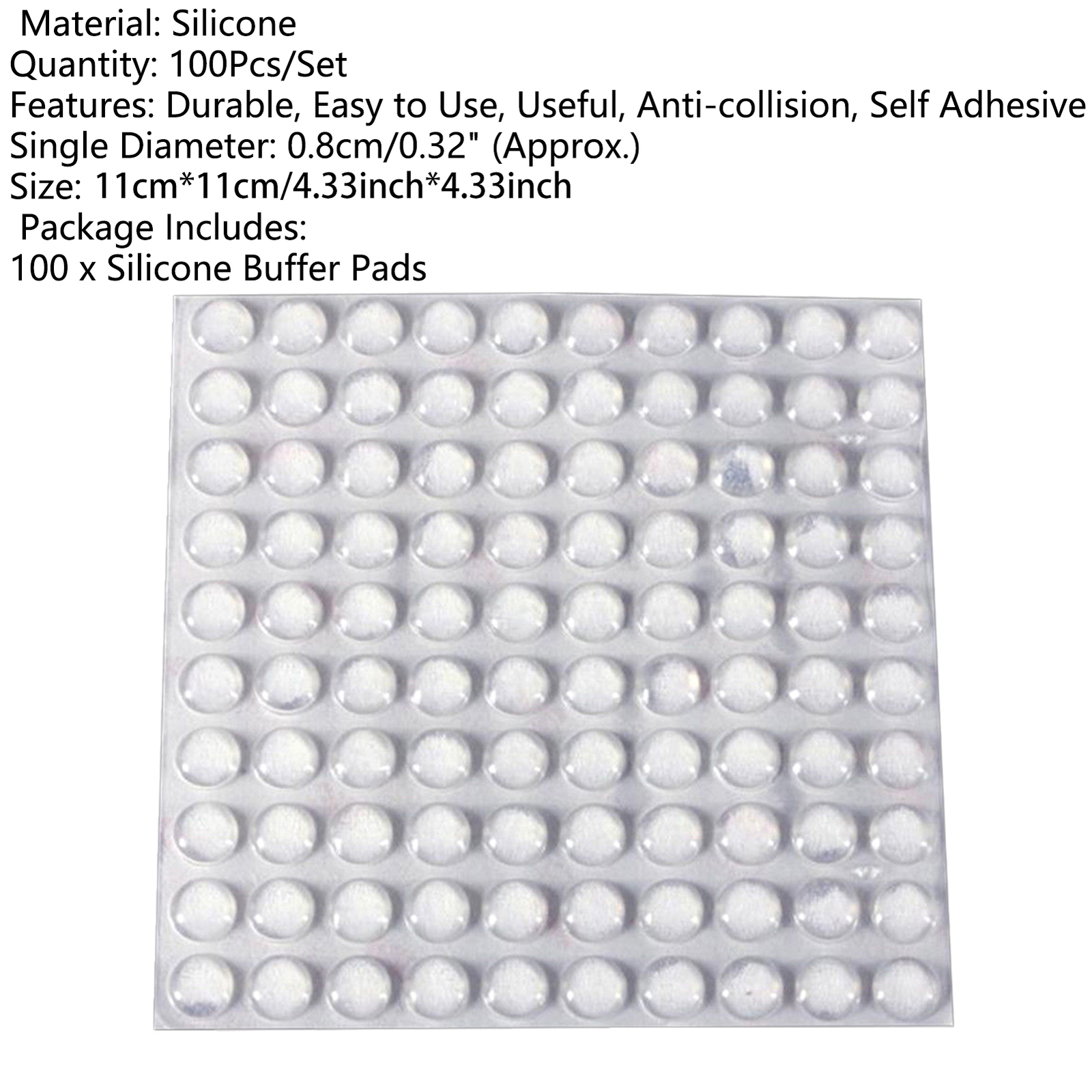 100pcs Drawer Buffer Simple Apply Absorb Impact Shock Self-adhesive ...