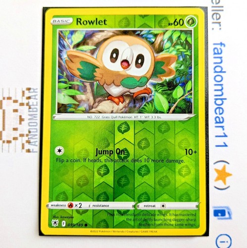 Rowlet REVERSE HOLO card 019/189 Sword & Shield Astral Radiance 2022 ...