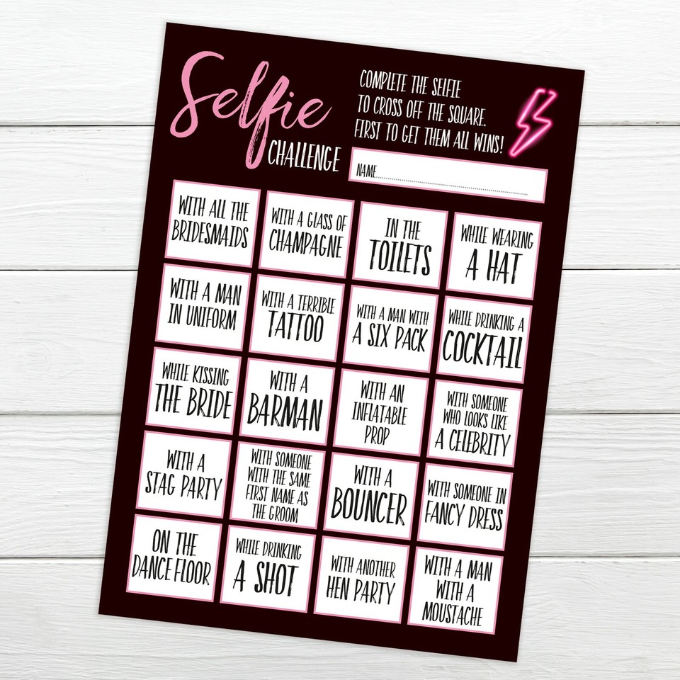 HEN PARTY SELFIE CHALLENGE! Fun Hen Do Bachelorette Party Game - 10 ...