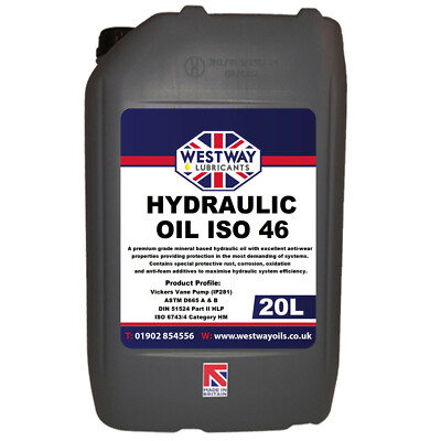 Hydraulic Oil ISO 46 Fluid 20L VG46 Westway High Grade 20 Litres DIN ...