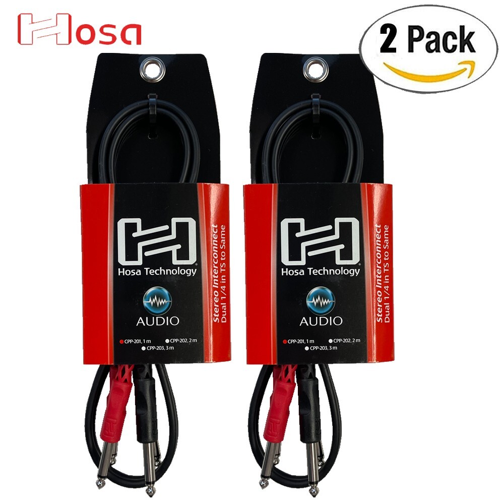 2-PACK Hosa CPP-201 1M Dual 1/4" Mono TS To Same Stereo Interconnect Cable | eBay