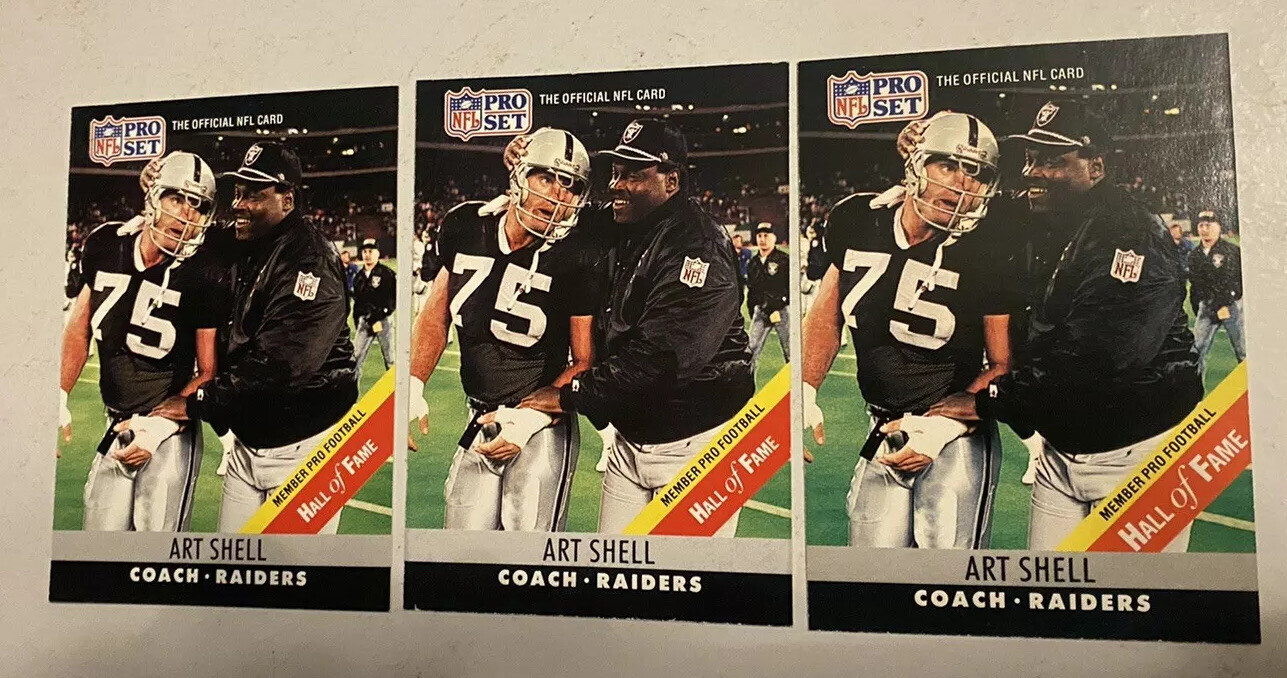 X3 1990 Pro Set Los Angeles Raiders HOF Coach Art Shell Football Card ...