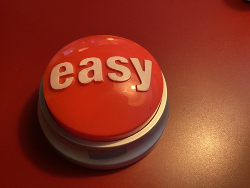 Staples Talking Easy Button Complete Red & Grey Take 2 AAA Batteries 3. ...