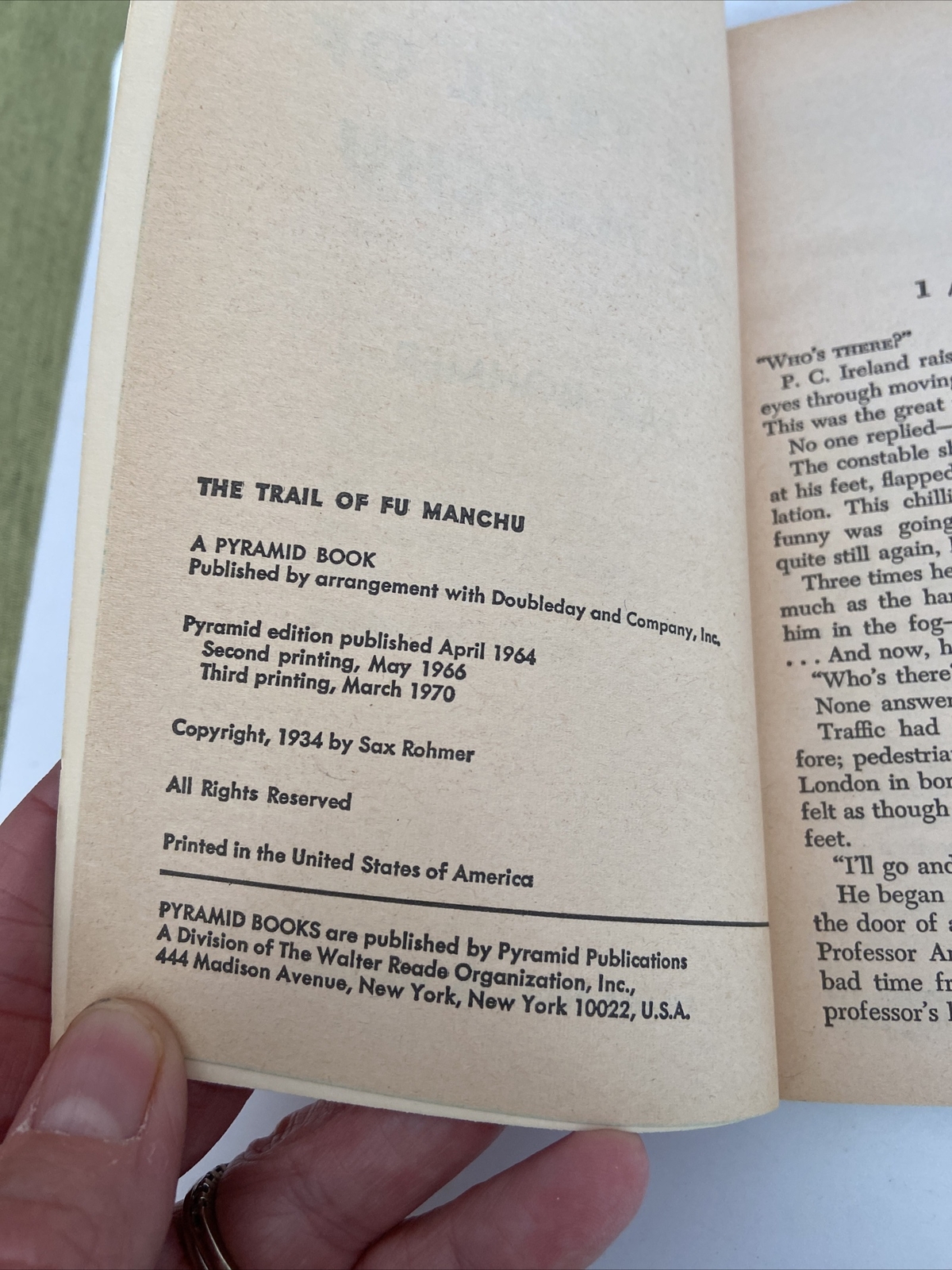 The TRAIL of Dr. FU MANCHU by Sax Rohmer! Vintage 1970 Pyramid Books PB ...