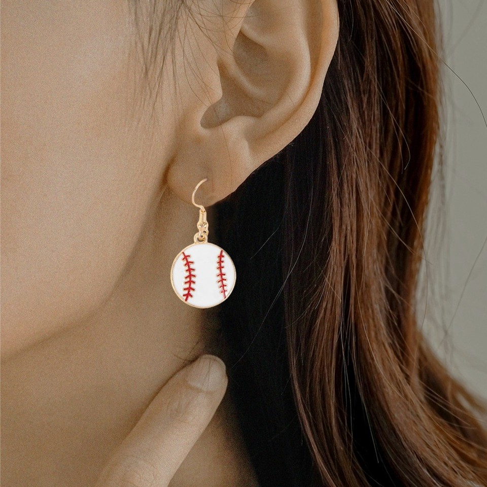 4 Pair Cute Earring for Girlfriend Cool Earrings Baseball Jewelry Women ...