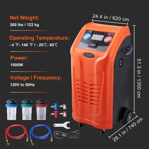 Refrigerant Recovery Recharge Machine R-1234yf R-134a Fully Automatic ...