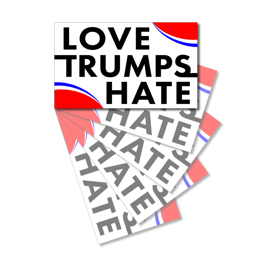 Anti Trump - Love Trumps Hate - LGBT Bumper Sticker American Decal 5 ...