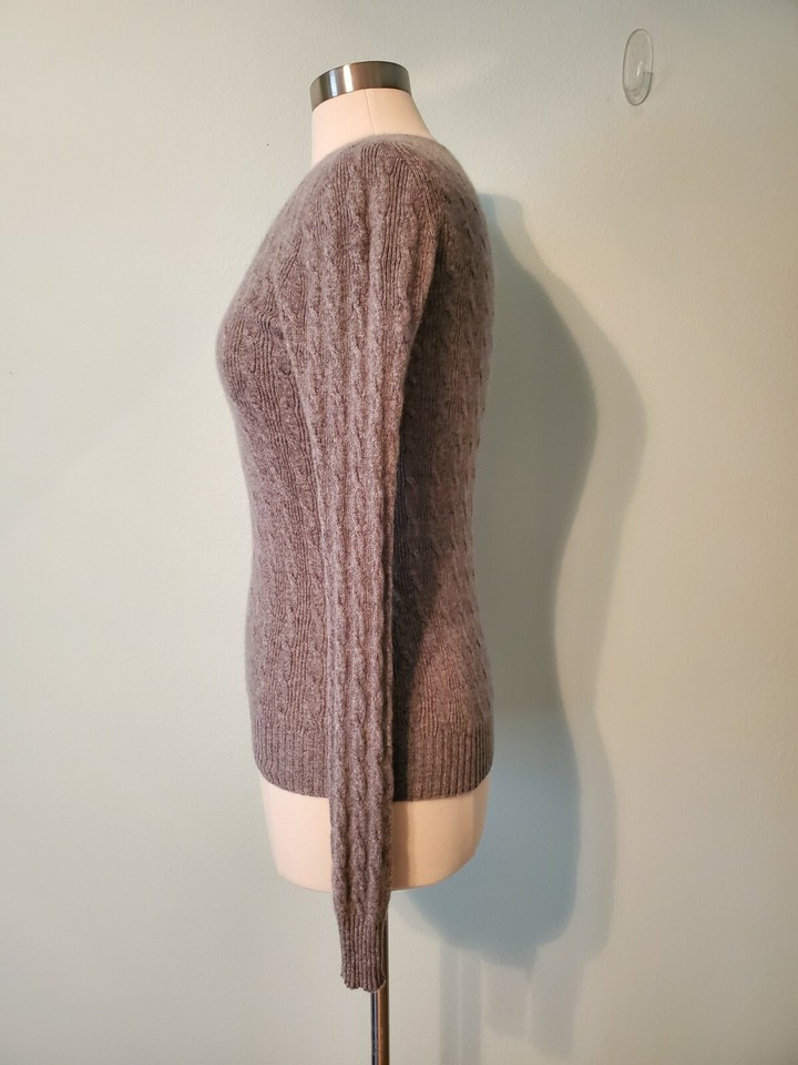 Diane Firsten Womens 100% Cashmere Gray Pullover Sweater V-Neck Long ...