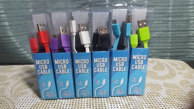 Lot 6 Micro USB type B Charger Cable For Android Devices Brand New | eBay