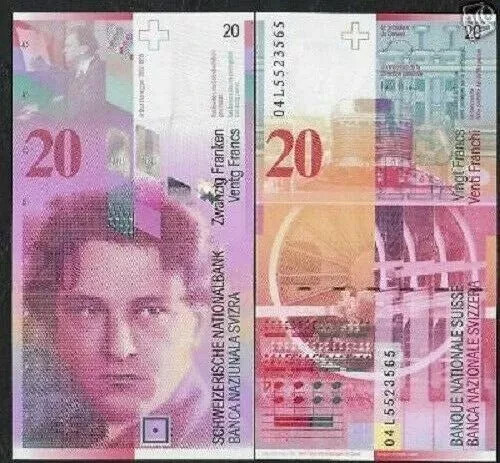 Switzerland 20 FRANCS P-68 2004 Swiss Locomotive Piano Trumpet UNC ...