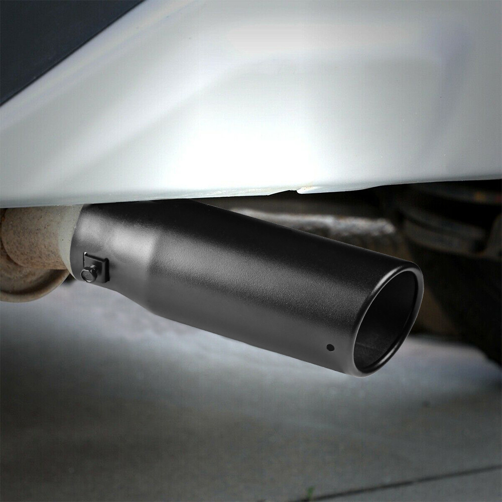 Black Steel Stainless Car Pipe Exhaust Tail Tip Muffler Accessories ...