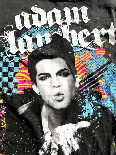 Vintage 2010 Adam Lambert T Shirt Full Front Graphic Dark Gray Size ...