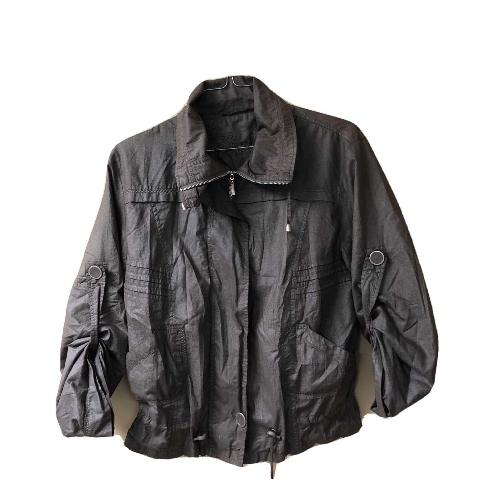 Gray Marcona Womens XL Jacket stylish Fully Lined ,Zippers .Missing 1 ...