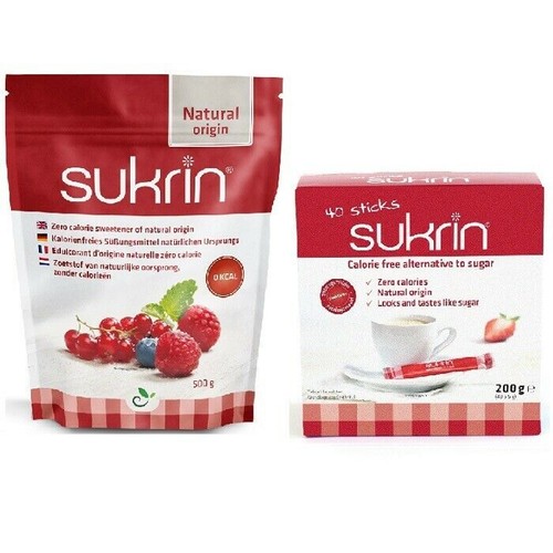 Sukrin Original Erythritol Sugar 500g Or Sticks Bag Natural Diabetic ...