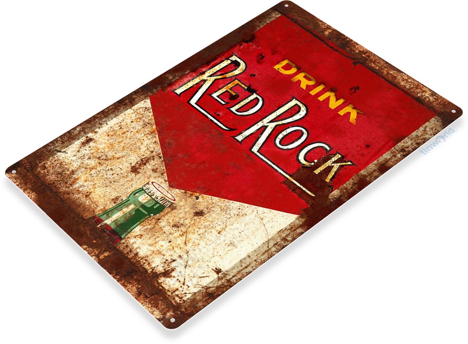 TIN SIGN Red Rock Cola Bottle Metal Décor Wall Art Shop Kitchen Soda ...
