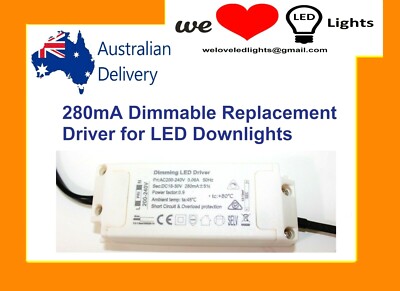 280mA LED Replacement driver for downlights can handle up to 12Watt of ...
