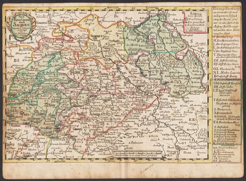 Saxony Reisekarte Postcard Thuringia Anhalt Map Card Writer 1750 | eBay