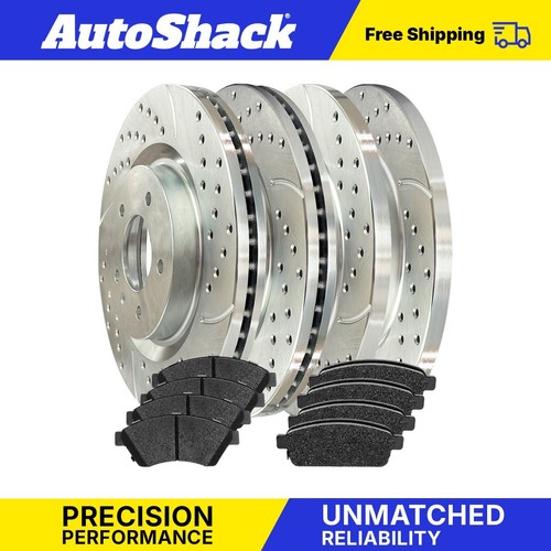 Front Rear Drilled Slotted Brake Rotors Ceramic Pads for Chevy Cruze ...