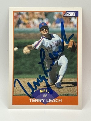 1989 Score #431 Terry Leach New York Mets Auto Signed Autograph | eBay