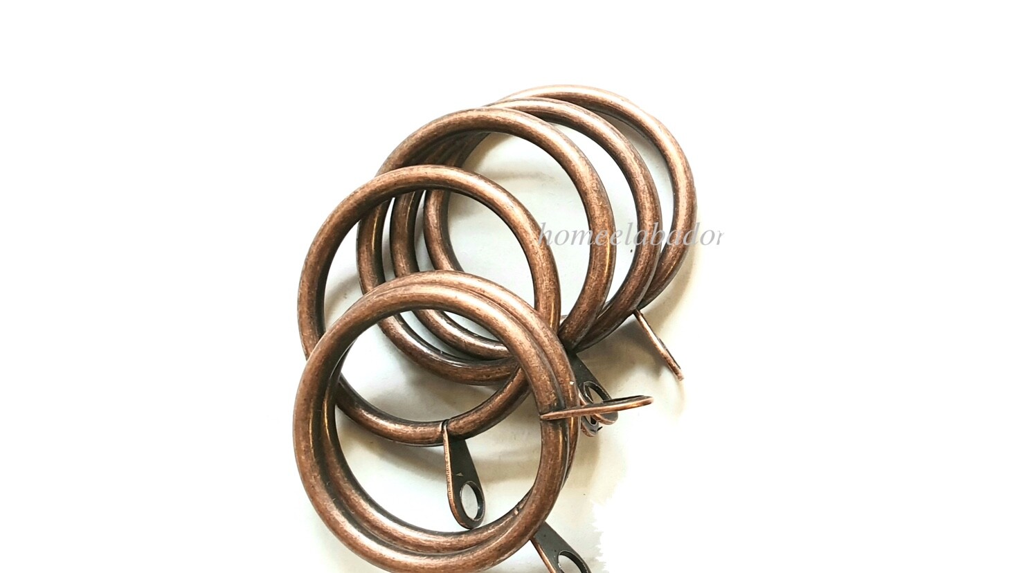 Metal Curtain Rings with Clips Hooks Curtain Pole Rod Voile Net Rings ...