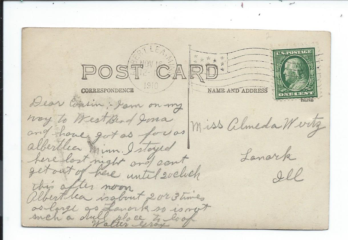 Real Photo Postcard Post Card Albert Lea Minnesota Minn Mn Masonic ...