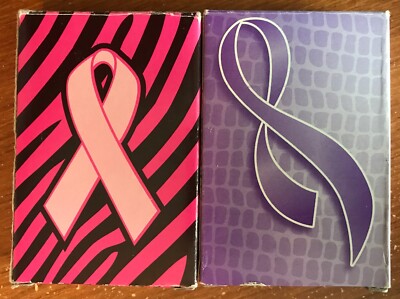 2 Decks Awareness Ribbon Playing Cards - Pink Ribbon, Purple Ribbon | eBay