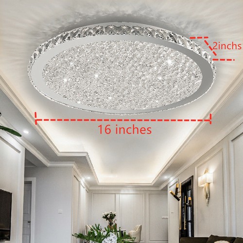 Modern Crystal LED Ceiling Light Fixture Pendant Lamp Flush Mount ...
