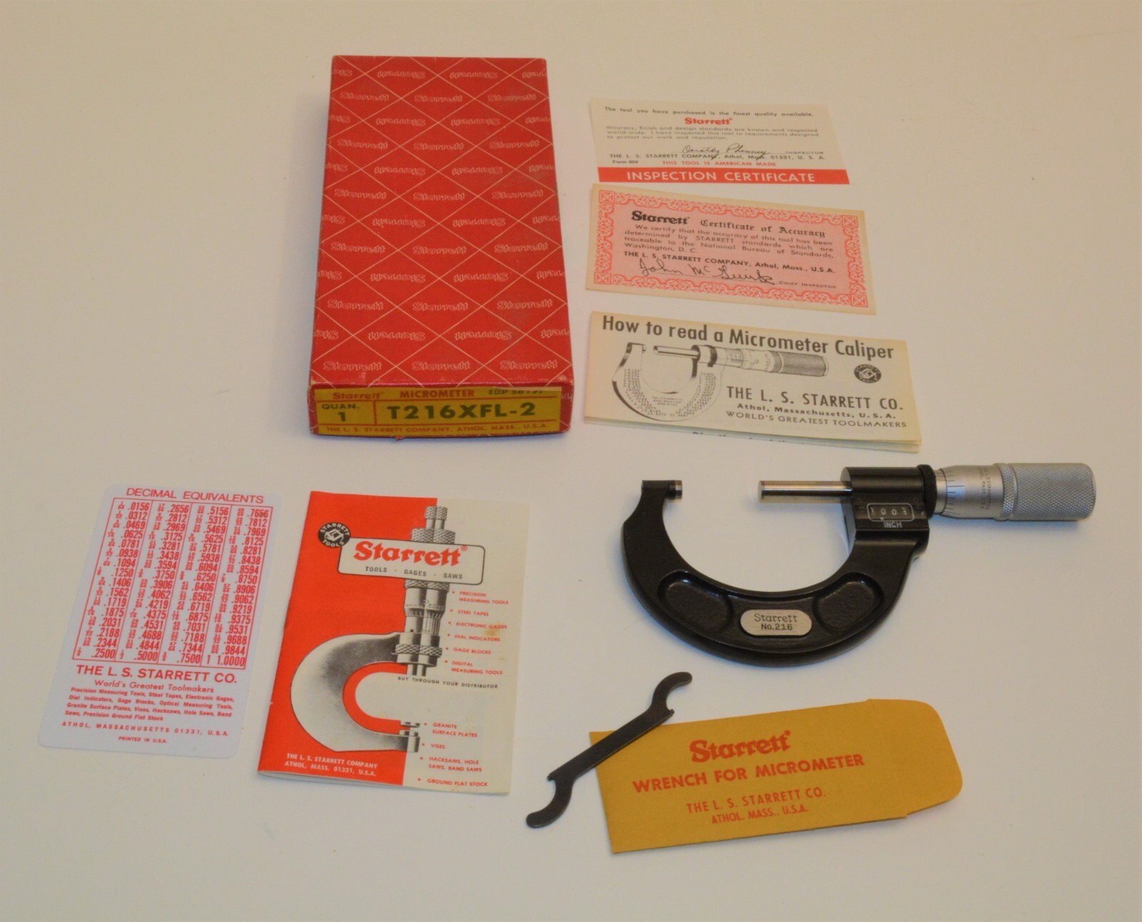 NOS Starrett T216XFL-2 Outside 1-2” Digital micrometer .0001 Grad w box ...