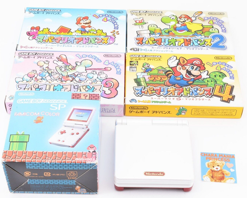 Nintendo Gameboy Advance GBA SP Console Famicom Color Box Mario 4games ...