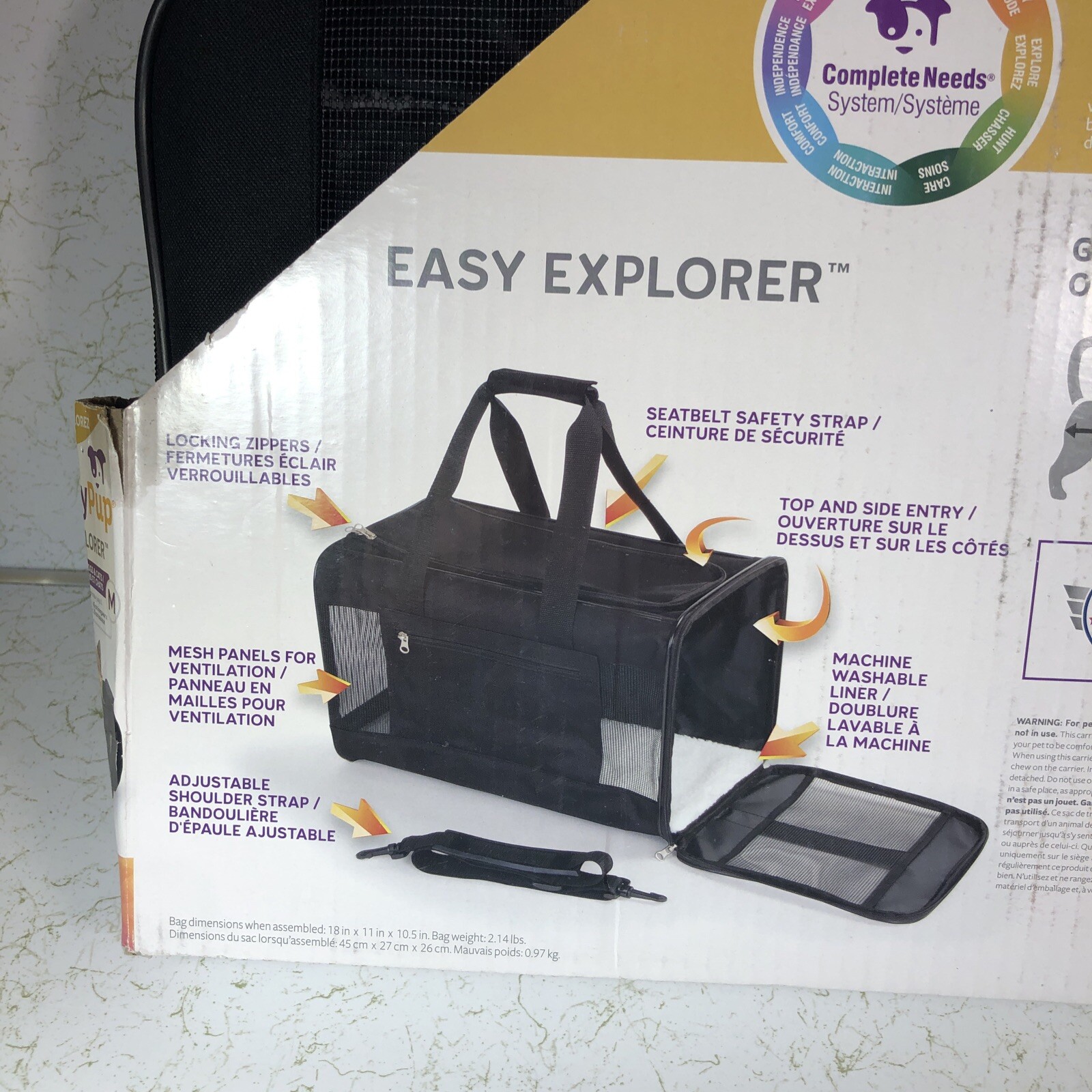Trusty Pup Easy Explorer Carrier for Cat Dog Up To 16 Pounds Black ...