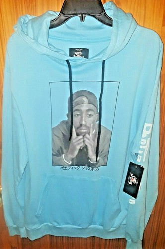 NEW 2Pac Poetic Justice Light Blue MEDIUM Graphic Hoodie Sweatshirt ...