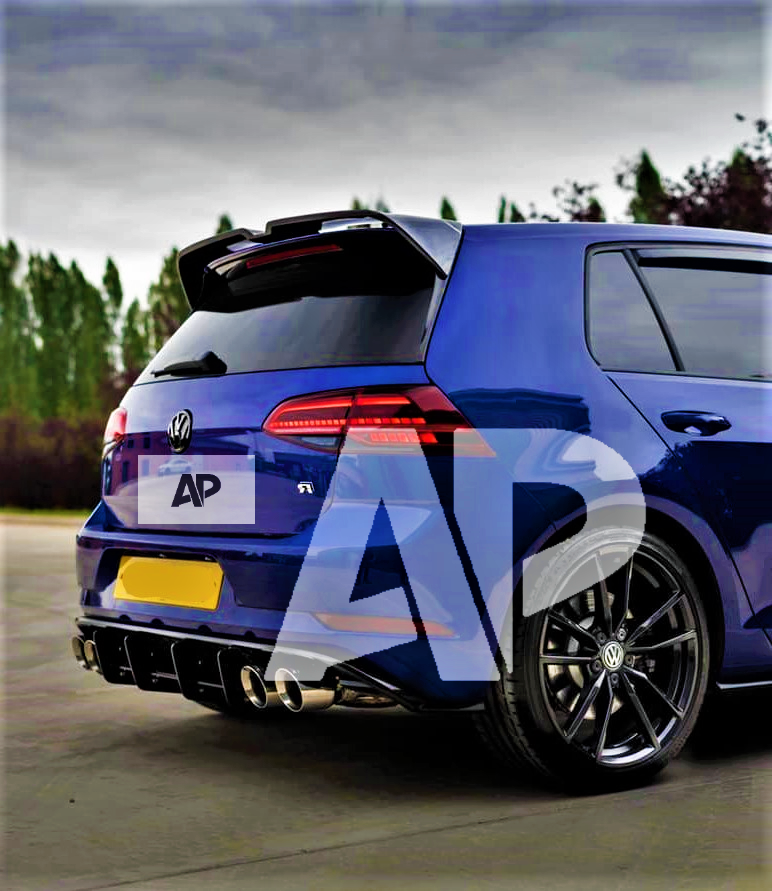 VW Golf R MK7.5 Rear Blade Style Diffuser 2016-2020 Spoiler Body Kit UK ...