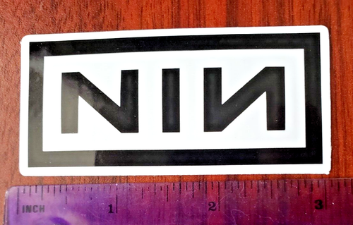 NIN Nine Inch Nails Sticker 3" x 1.5" Black Band Logo Rock Music Vinyl ...