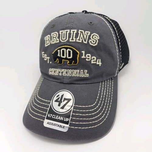 Boston Bruins Hat 47 Clean Up Snapback Cap Centennial 100th Anniversary ...