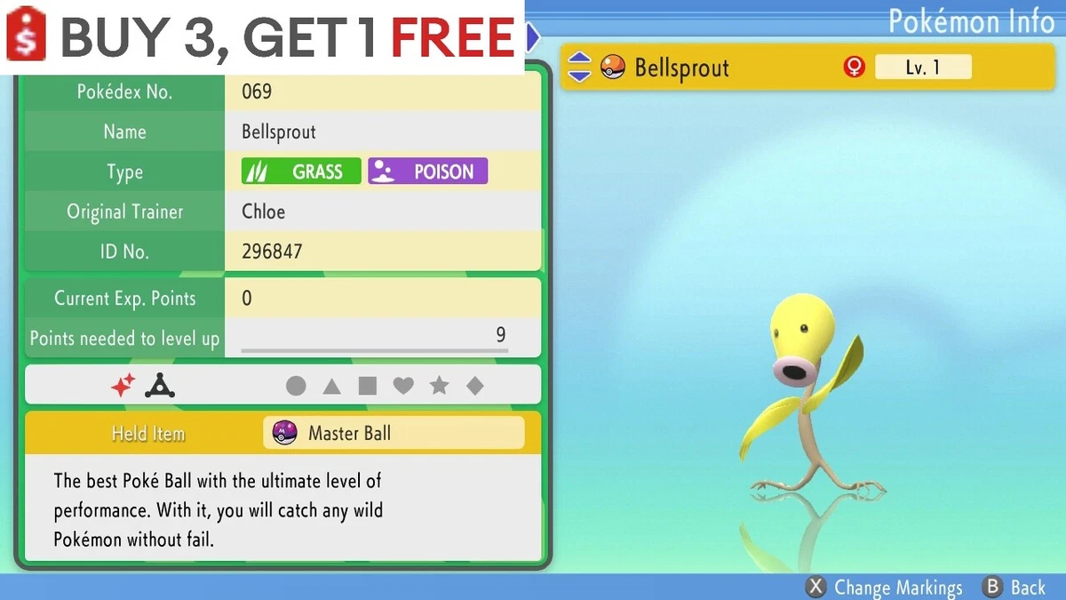 Shiny Bellsprout Pokemon X