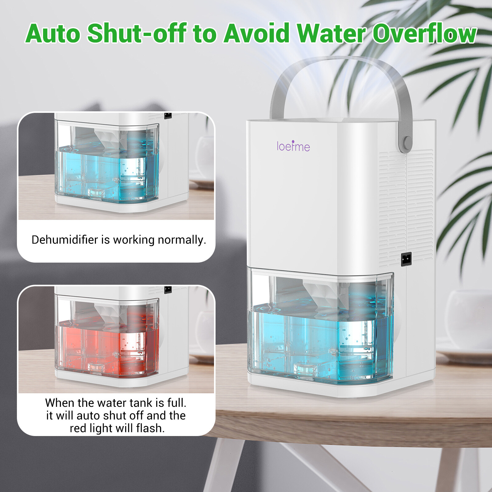 Electric Dehumidifier 2000ml Portable for Home Condensation Moisture ...