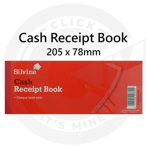12 x Silvine Cash Receipt Book Cheque Style With Counterfoil 8x3 ...