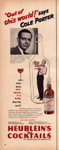 1951 Heubleins Club Cocktails Print Ad Cole Porter Out Of This World | eBay