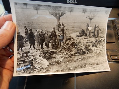 CRASHED RAF BOMBER TURIN GERMAN WW2 PRESS PHOTOGRAPH AUTHENTIC ORIGINAL ...