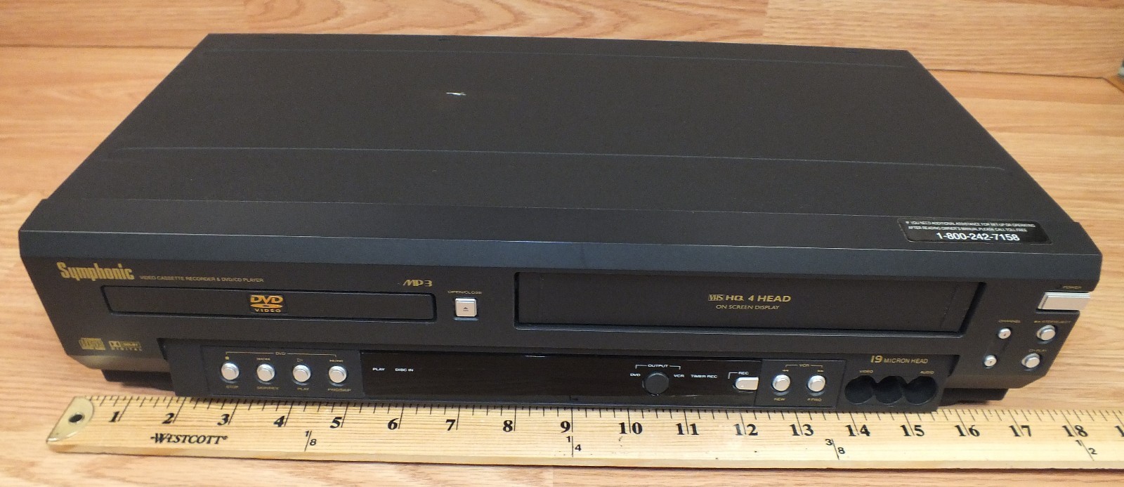 Genuine Symphonic (SD7S3) 19 Micron HQ 4 Head DVD VHS Combo Player w ...
