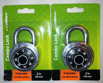 Set of 2 New Caliber Combination Locks Security Padlock Metal Tool ...