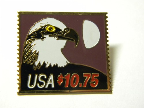 Post Office USPS Eagle Moon Gold Toned USA $10.75 Stamp Vintage Hat ...