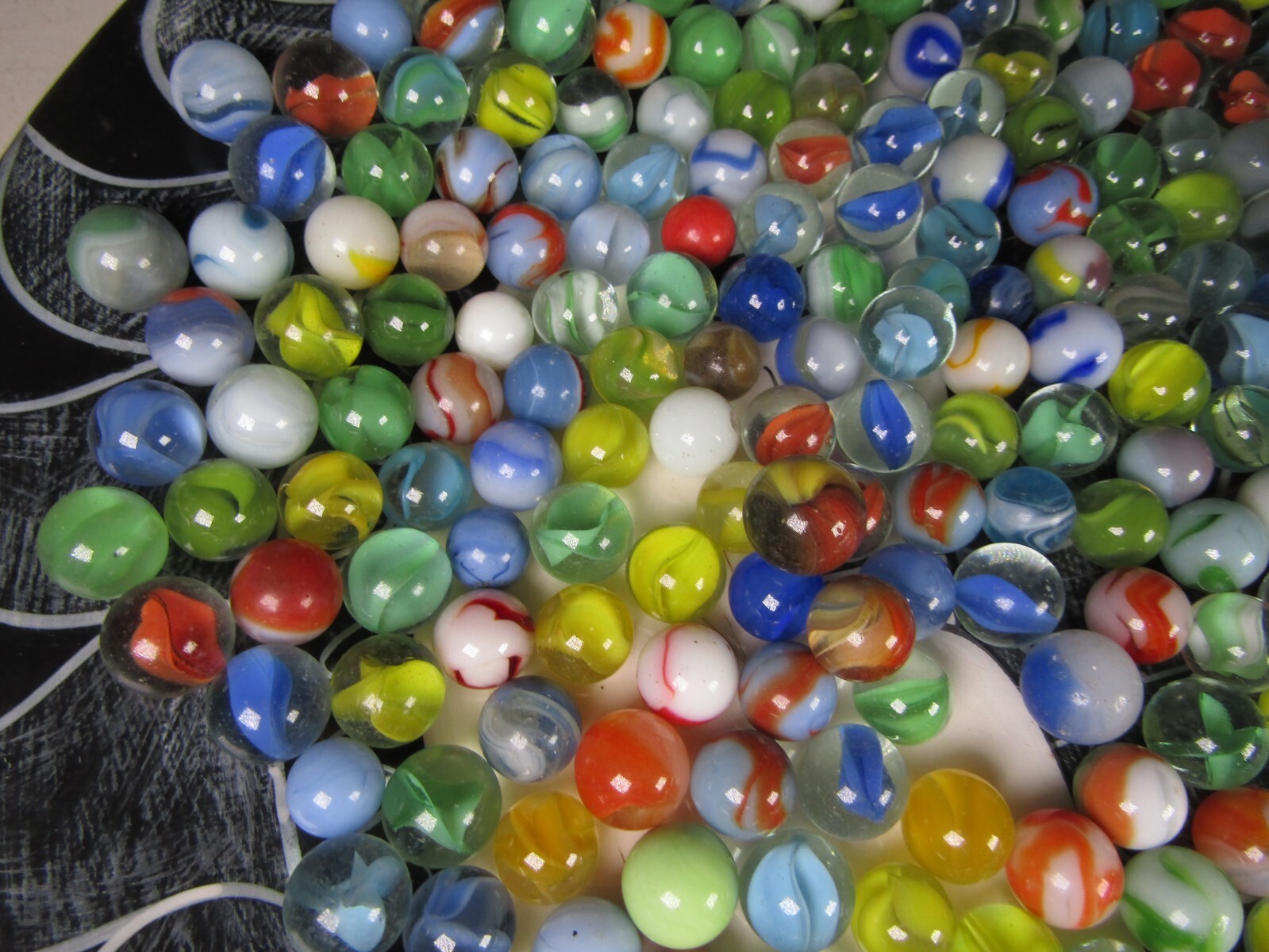 Large Lot Antique & Vintage Handmade & Machine Made Collector Marbles ...