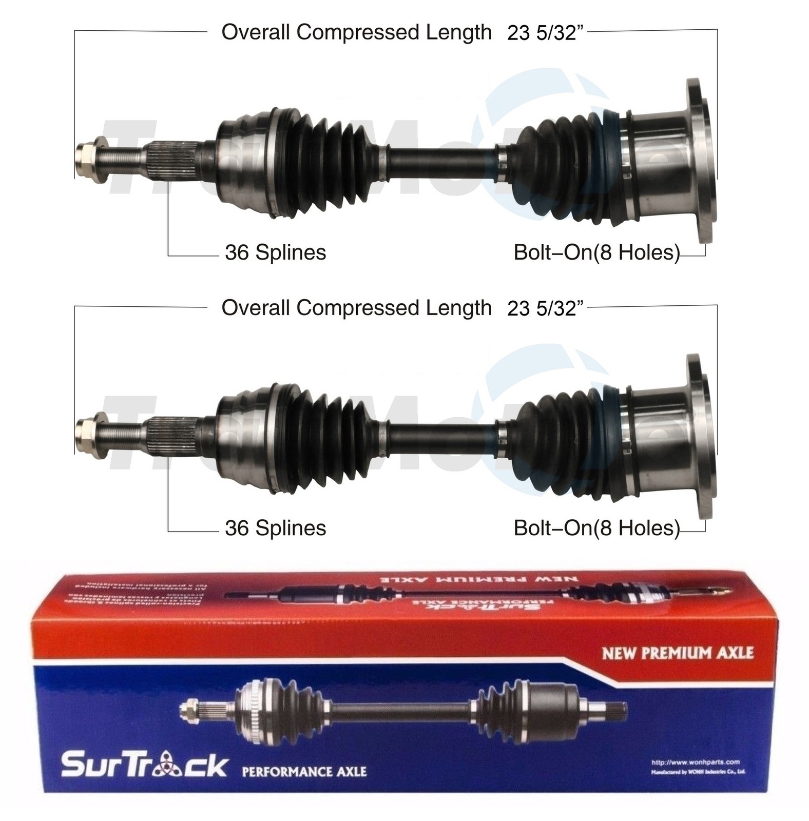 SurTrack Pair Set of 2 Front CV Axle Shafts For Chevrolet GMC Sierra ...