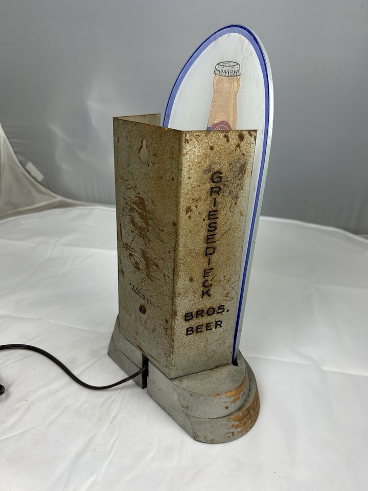Rare 1930s 40s Griesedieck Curved Glass Lighted Bullet Light Up Sign ...