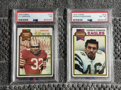 1979 Topps Football PSA Graded. O.J. Simpson #170, San Francisco 49ers ...