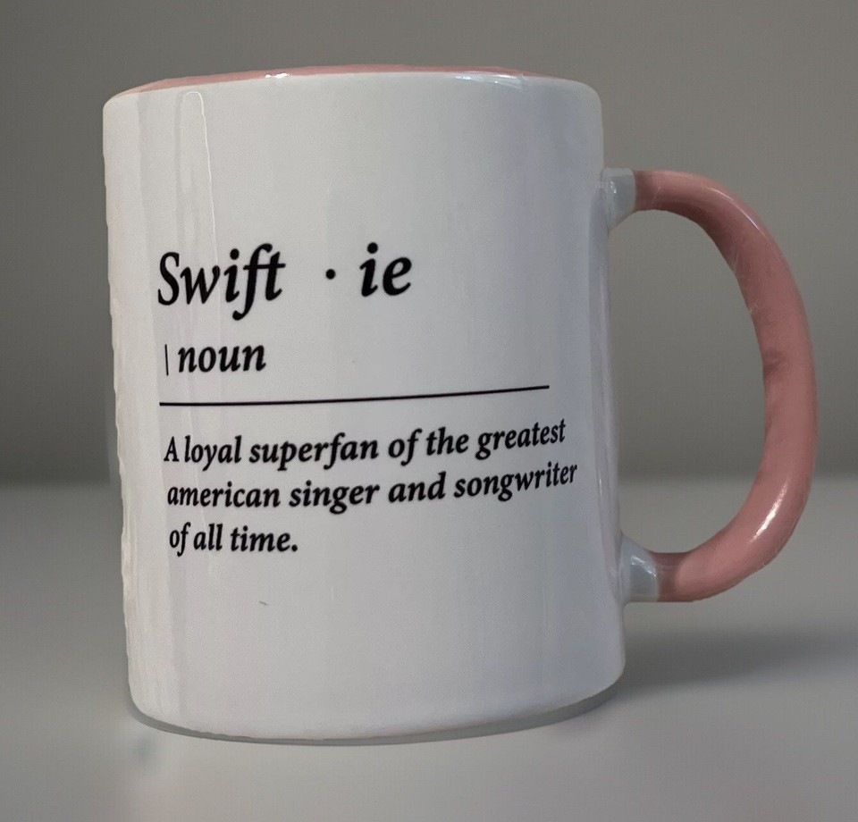 Swift.ie Noun Definition White Pink Ceramic Mug Cup 4” Tall | eBay
