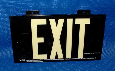 Brady Florescent Luminou Exit Sign 8" X 15" wall Door Hung ~ Metal ...